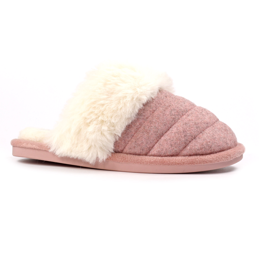 Lunar Pink Warm Lined Boxed Mule Slippers CAROL II – SM Shoes