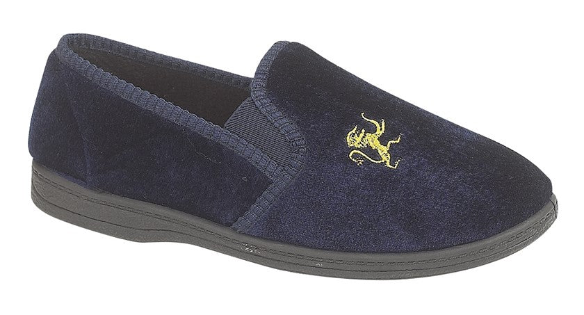 Sleepers Kids Navy Lion Motif Twin Gusset Slippers – SM Shoes